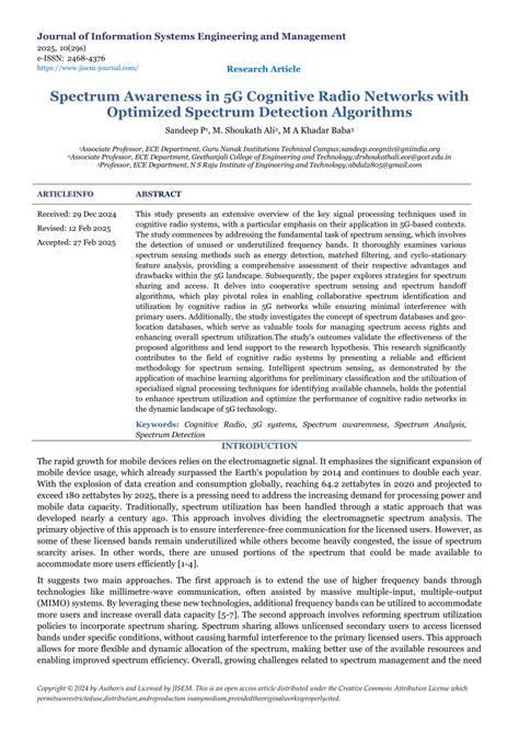 Pdf Spectrum Awareness In 5g Cognitive Radio Networks With Optimized Spectrum Detection Algorithms