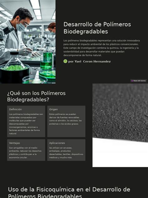 Desarrollo De Polimeros Biodegradables Pdf El Plastico Polímeros
