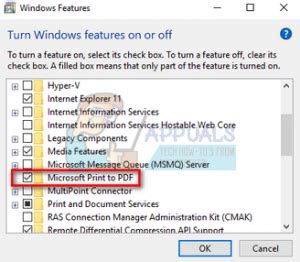 How To Add Or Remove Microsoft Print To PDF Appuals