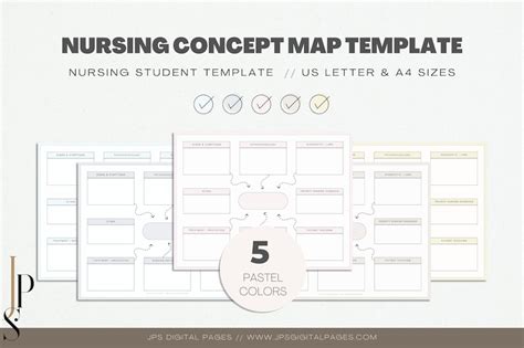 Buy Nursing Concept Map Template Blank Nursing Concept Map Nursing School Concept Map Online