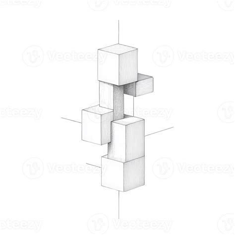 Abstract Geometric Shapes Arranged In A Three Dimensional Space 54847358 Png