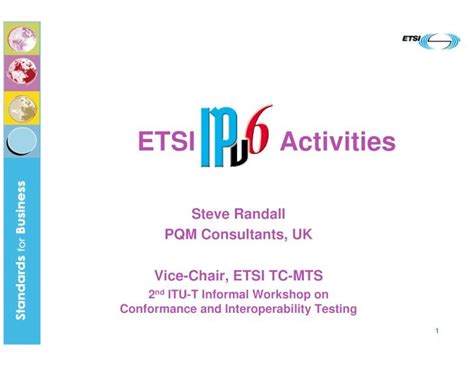 pdf etsi ipv6 activities · ipv4 to ipv6 transitioning test development this is the first major