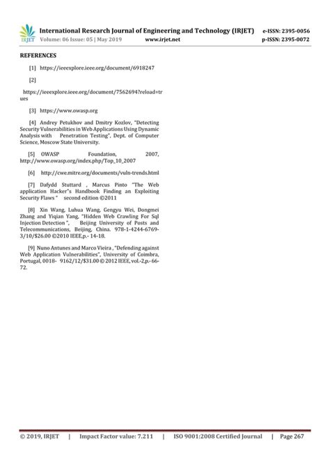 Irjet Testing Web Application Using Vulnerability Scan Pdf Web Development Internet