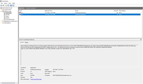 Certificate Authority Certutil The Directory Service Encountered An