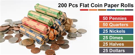 L Liked 200 Count Assorted Coin Roll Wrappers Fits