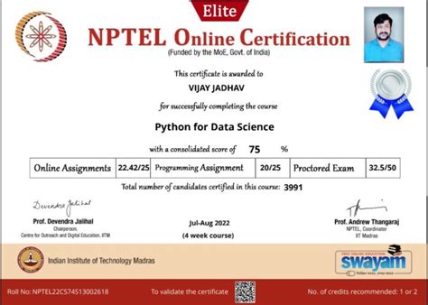Vijay Jadhav On Linkedin Nptel Pythonfordatascience