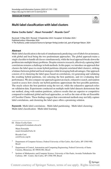 Multi Label Classification With Label Clusters Request Pdf