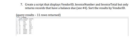 Solved In Sql Using A Company Accounts Payable Ap