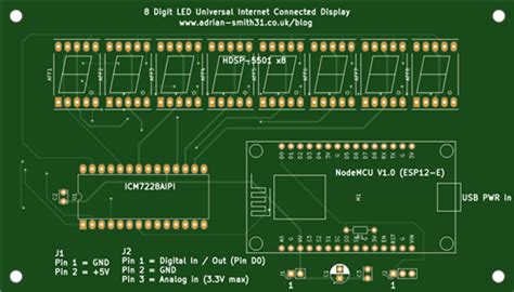 ESP8266 Based NTP Clock With YouTube Statistics Display Share Project