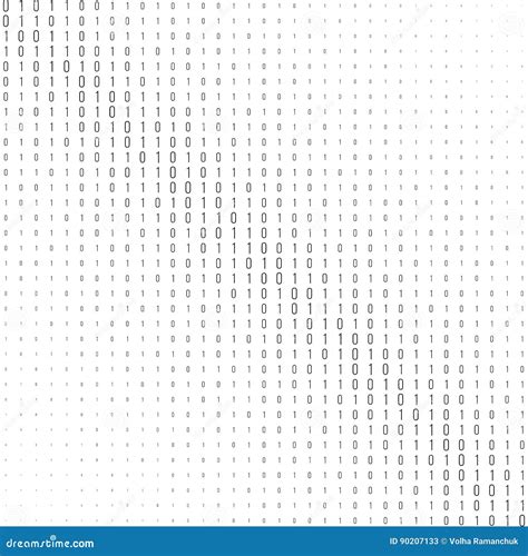 Binary Code Black And White Background Stock Illustration