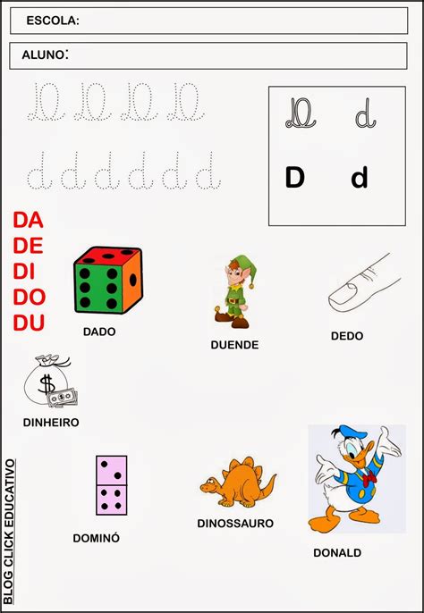 Materiais Escolares Com A Letra D Retoedu