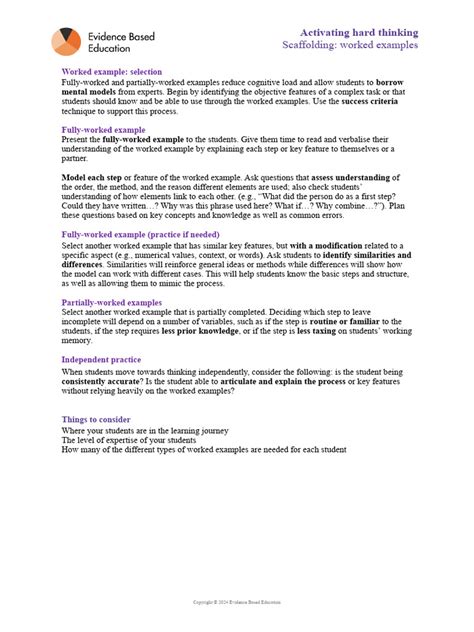 41 C3 Scaffolding Worked Examples Pdf Understanding Knowledge