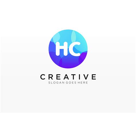 HC Initial Logo With Colorful Circle Template Vector Vector