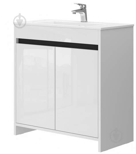 ᐉ Тумба підлогова ЮВЕНТА Lemgo 80 білий з умивальником Practico 80 • Краща ціна в Києві