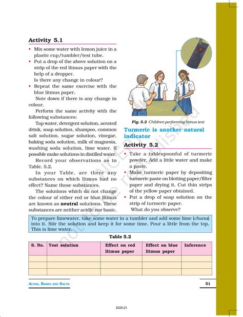 Acids Bases And Salts Ncert Book Of Class 7 Science