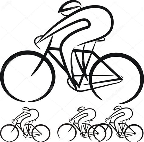 Cyclists Vector Silhouettes — Stock Vector © Ciuciumama 105907964