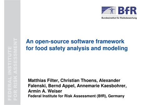 Pdf An Open Source Software Framework For Food Safety Analysis And