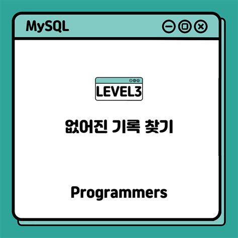 Mysql 프로그래머스 없어진 기록 찾기 Level 3