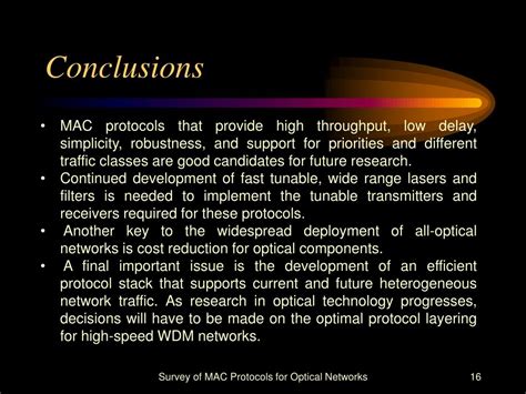 Ppt A Survey Of Media Access Protocols For Optical Networks Powerpoint Presentation Id1204573