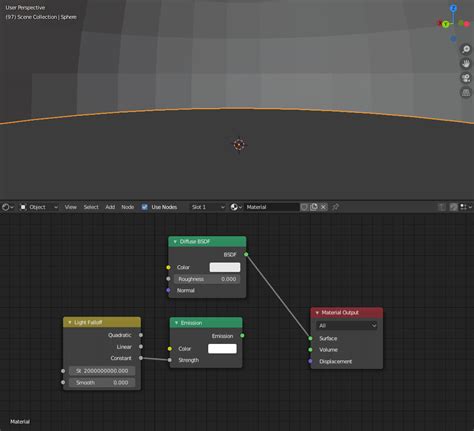 Light Emission Shader On Large Object Is Black In Cycles Blender