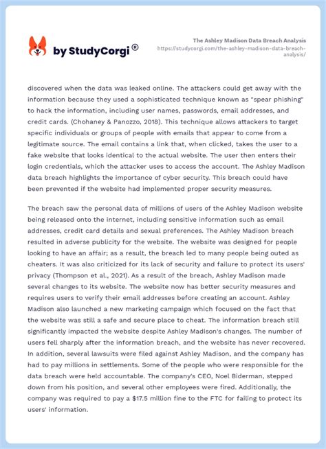 The Ashley Madison Data Breach Analysis Free Essay Example