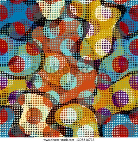 Geometric Abstract Pattern In Low Poly Pixel Art Style Polka Dot