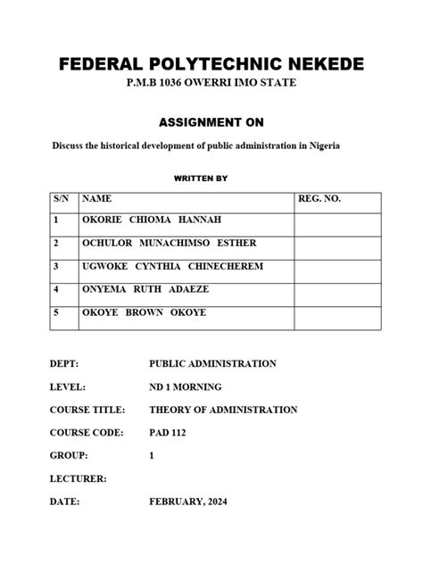 Public Admin Assignment Pdf Nigeria British Empire