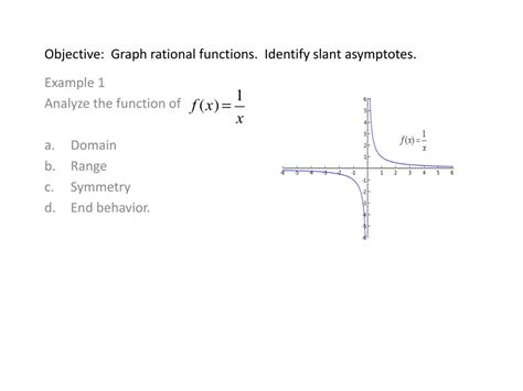 Ppt Objective Graph Rational Functions Identify Slant Asymptotes Powerpoint Presentation