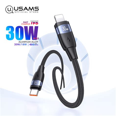 Usams Usb C To Lightning Fast Charging Cable Support Up To Pd W W W Aluminum Alloy For