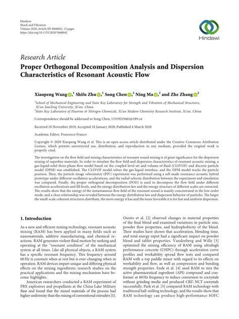 Pdf Proper Orthogonal Decomposition Analysis And Dispersion Characteristics Of Resonant