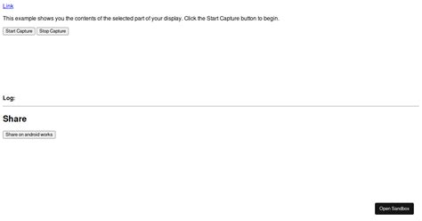 Screen Capture Web Codesandbox
