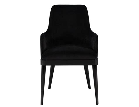 Set Of 10 Custom Modern Black Velvet Dining Chairs Svelte Chair For