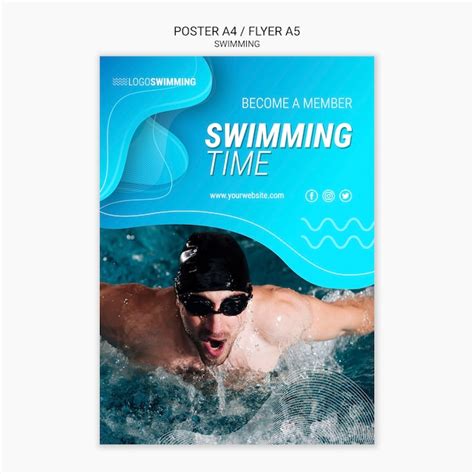 수영 컨셉 포스터 템플릿 무료 Psd 파일