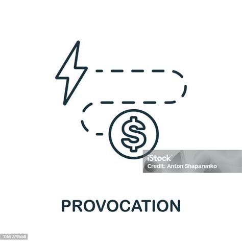 도발 아이콘입니다 손상 아이콘 컬렉션에서 얇은 윤곽 선 스타일 디자인입니다 웹 디자인 앱 소프트웨어 인쇄 사용을위한 창조적 인 도발 아이콘 가방에 대한 스톡 벡터 아트 및