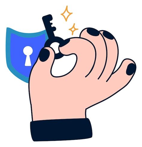 Premium Vector Hand Holding Key Icon With Security Shield