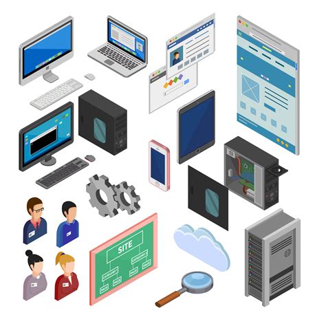 Isometric Development Icons 477775 Vector Art At Vecteezy