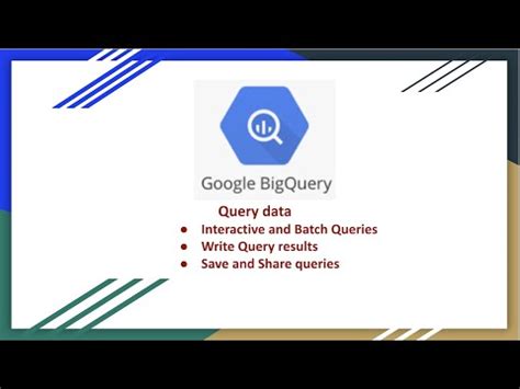 GCP Big Query Query Data Interactive And Batch Queries Write