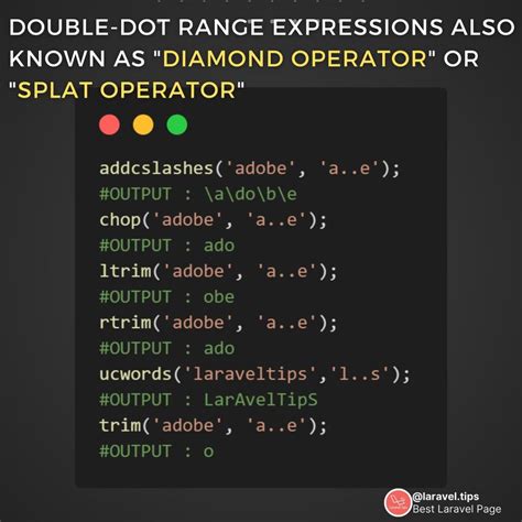 The String Functions That Respect Double Dot Range Expressions Laravel Tips