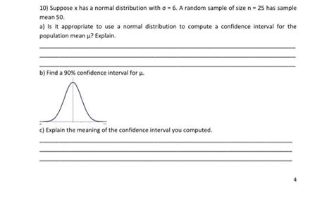 Solved 10 Suppose X Has A Normal Distribution With σ 6 A