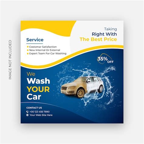 세차 서비스 전단지 프리미엄 벡터