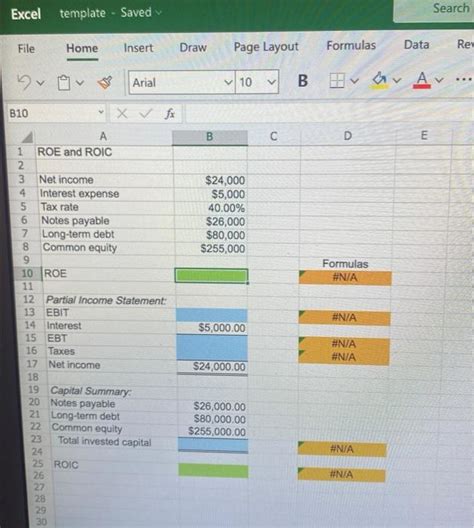 solved excel online structured activity roe and roic baker