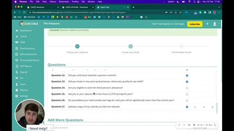 how to add custom questions to the self assessment questionnaire within