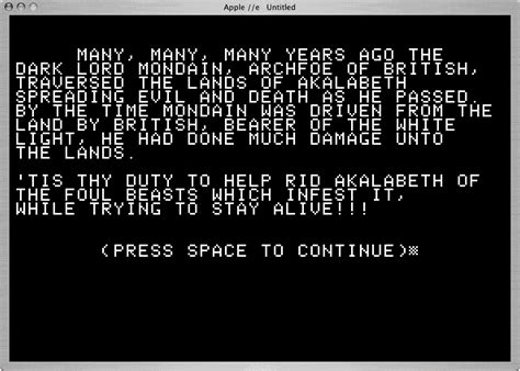 Akalabeth World Of Doom Apple Ii My Abandonware