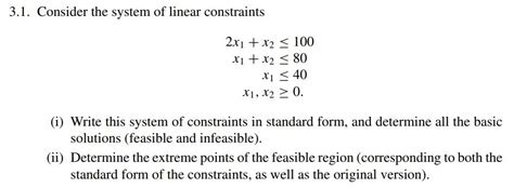 Solved Consider The System Of Linear Constraints Chegg