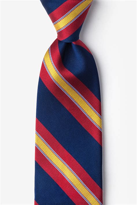 Navy And Red Repp Stripe Tie