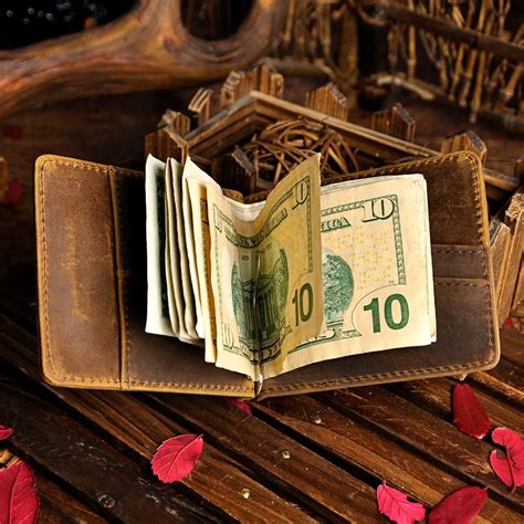 Мужской дизайнерский тонкий кошелек из натуральной кожи передний карман магнитный зажим для