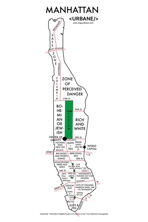 Stereotype Map Of Manhattan Vivid Maps