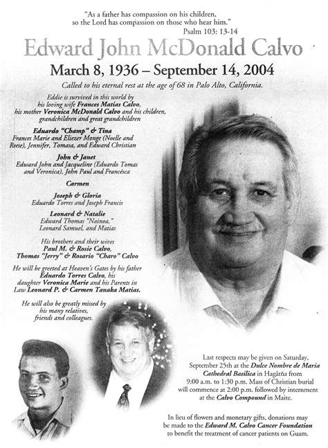 Edward John Mcdonald Calvo 1936 2004 Find A Grave Memorial