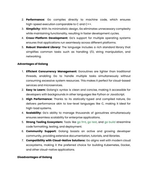ppt what is golang advantages and disadvantages of go powerpoint