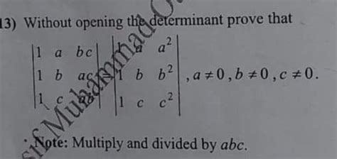 Solved Without Opening The Determinant Prove That Chegg